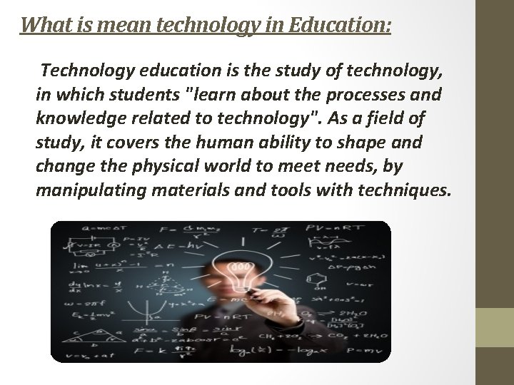 The old and new technology in education By