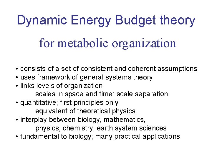 Population consequences of toxic effects on individuals Bas