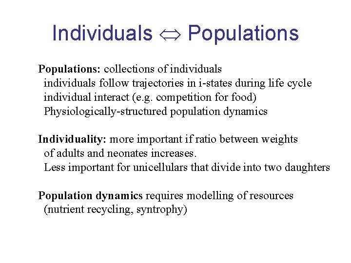 Population consequences of toxic effects on individuals Bas