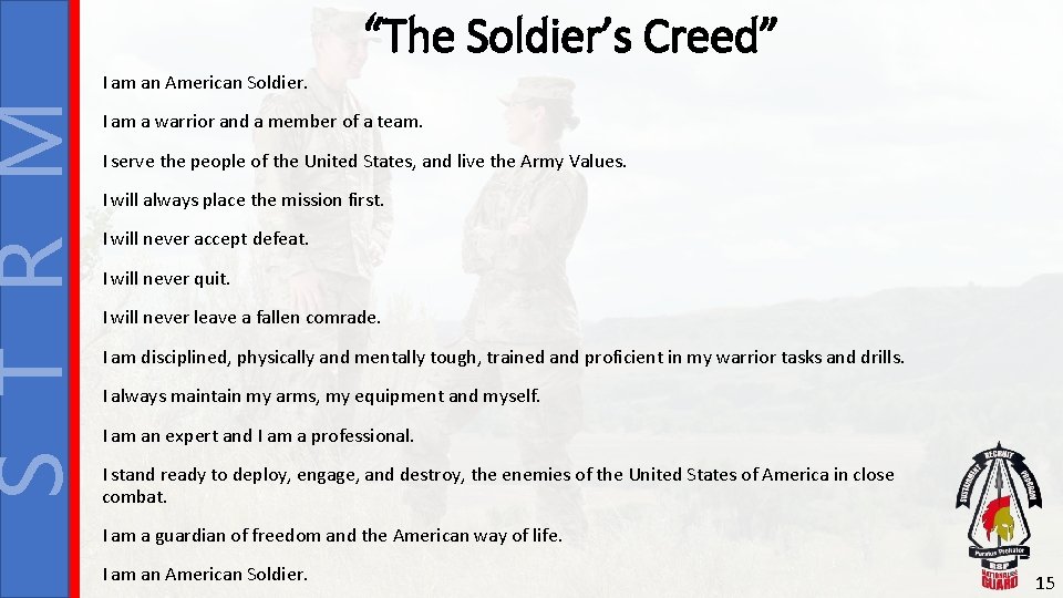 Suicide Prevention SOLDIER TRAINING READINESS S T R