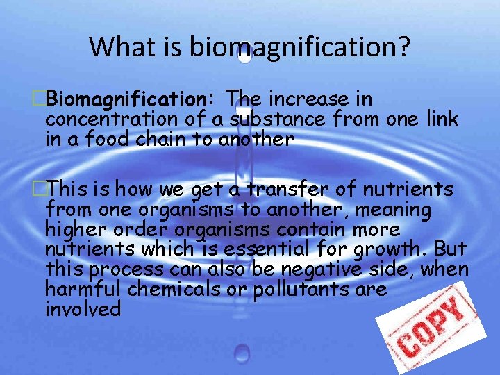 Biomagnification A Whos Who of pesticides is therefore