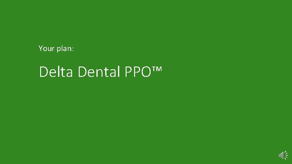 Benefits Overview Your plan Delta Dental PPO Choose