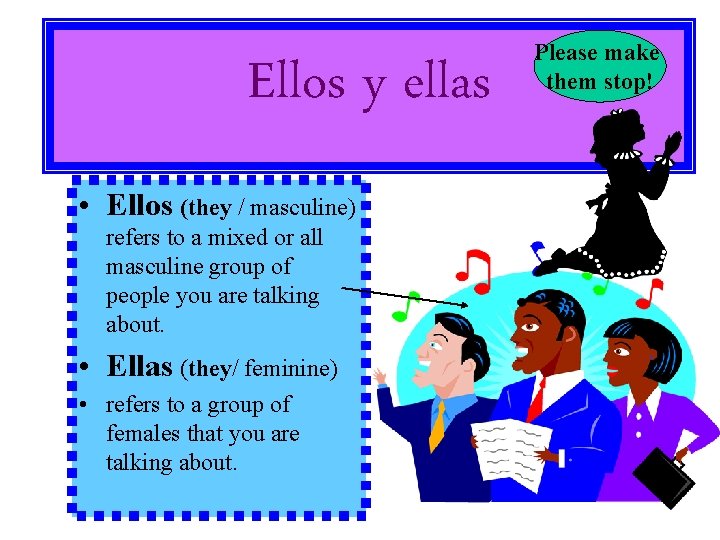 Subject Pronouns Replaces the subject of the sentence