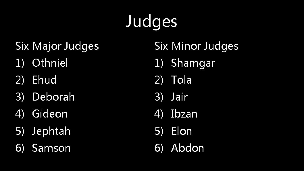 Old Testament Judges Joshua Canaan was a picture