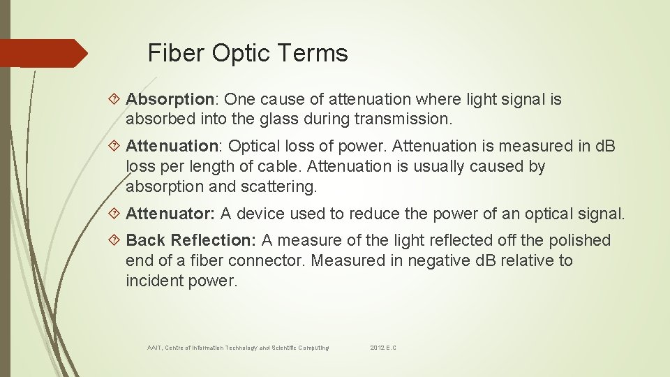 Structured cabling and Installation Lecture Two By Eyob