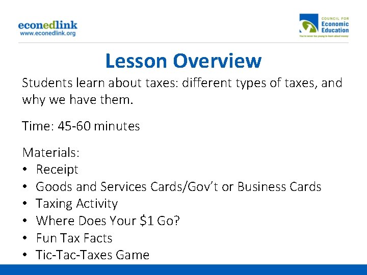Tic Taxes Presented by Dr Julie Heath University