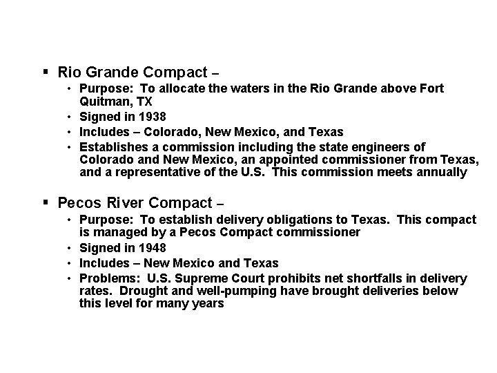 Use and Management of Hydrologic Resources in New