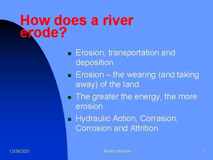 GCSE Rivers Revision Mrs Sullivan Introduction Paper I