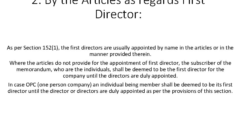 Company Management By Sumit Manjhi Appointment of Directors