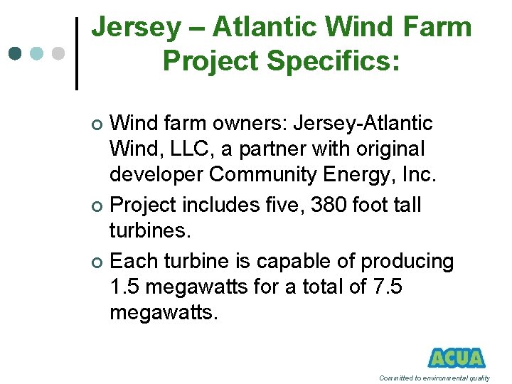 Energy Efficiency and Renewable Energy at ACUA Atlantic