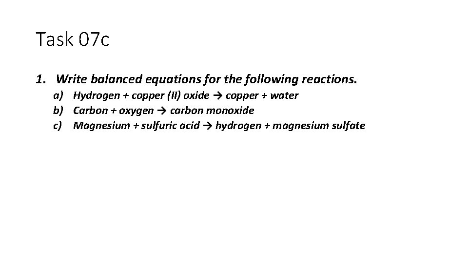 UNIT 7 Reactions and Stoichiometry Symbols relative atomic