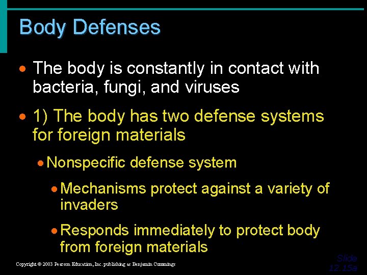 Body Defenses Nonspecific 12 b Think pair share