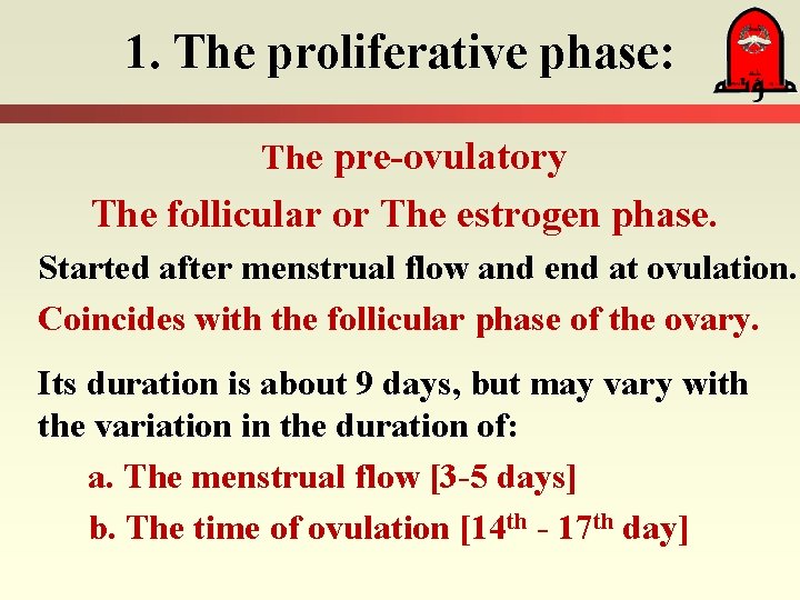 Physiology Urogenital System Genital L 5 Uterine cycle