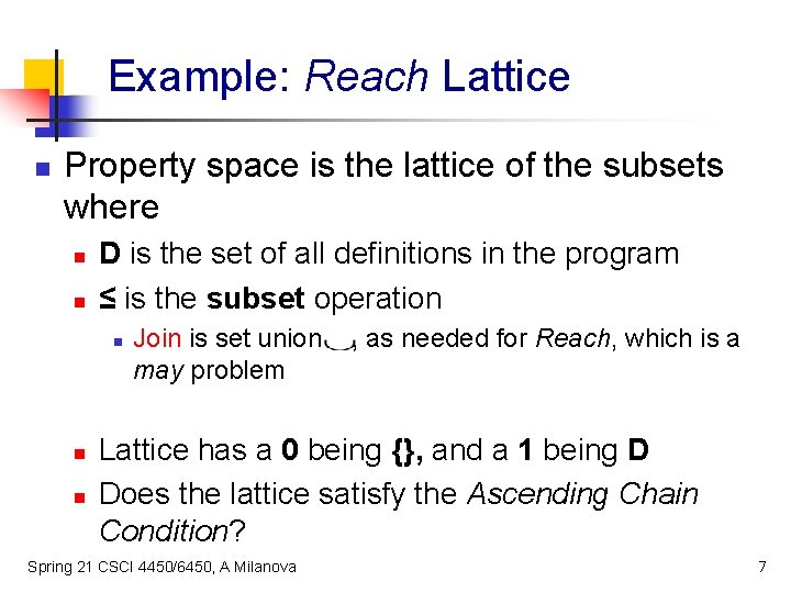 Dataflow Frameworks Conclusion Dataflow Analysis Nondistributive ...