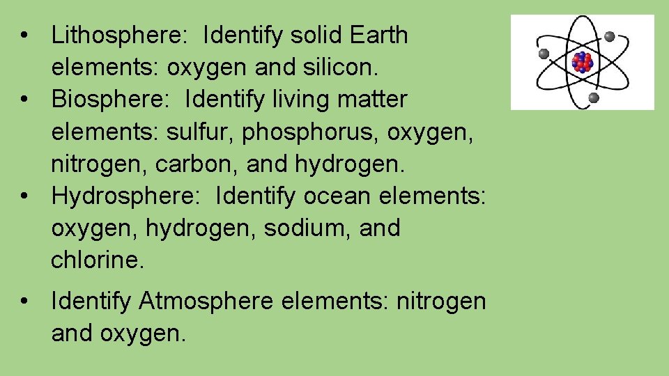 Unit 1 Review Matter Elements and Compounds Elements