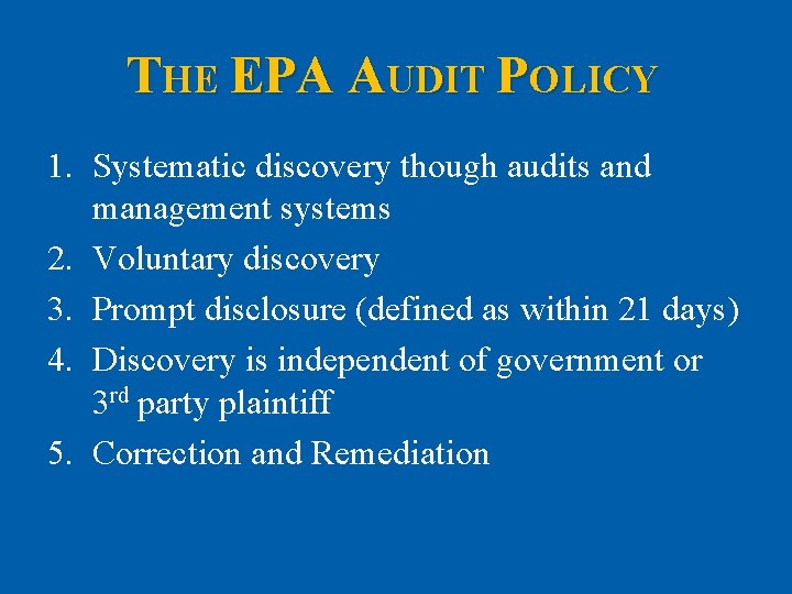 INTERNAL COMPLIANCE AUDITING Background Process and Tools for