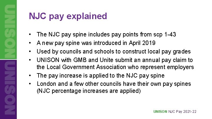 Our 202122 NJC pay claim is for An