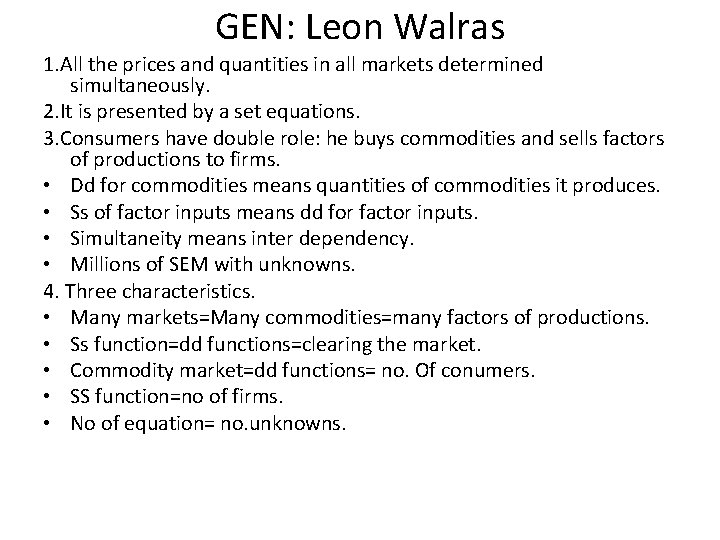 General Equilibrium Model L11 Contents Partial vrs General