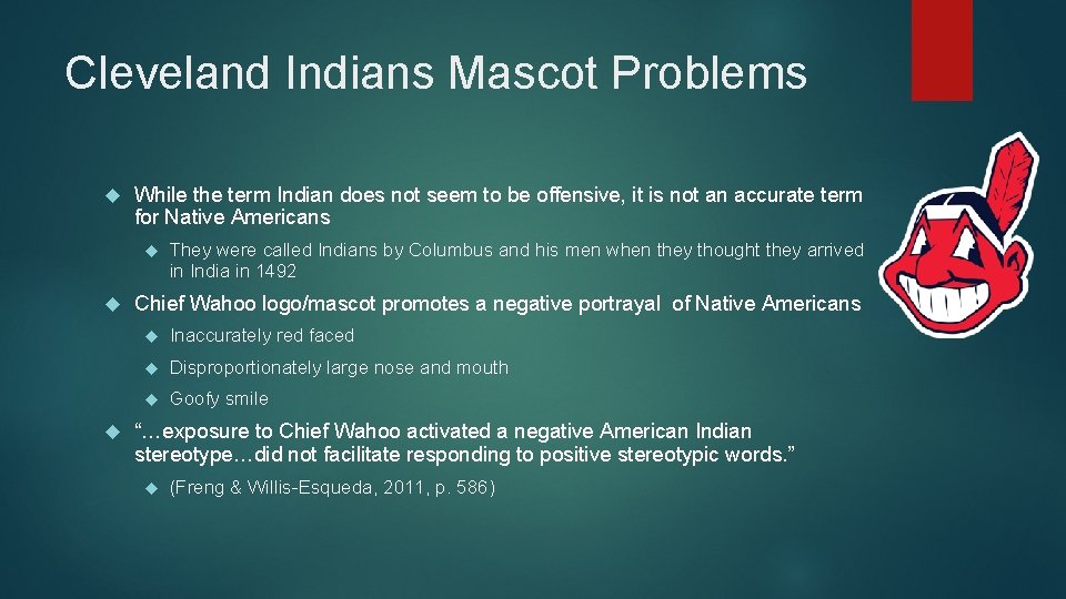 Native Americans as Mascots in Sports AARON DEAR