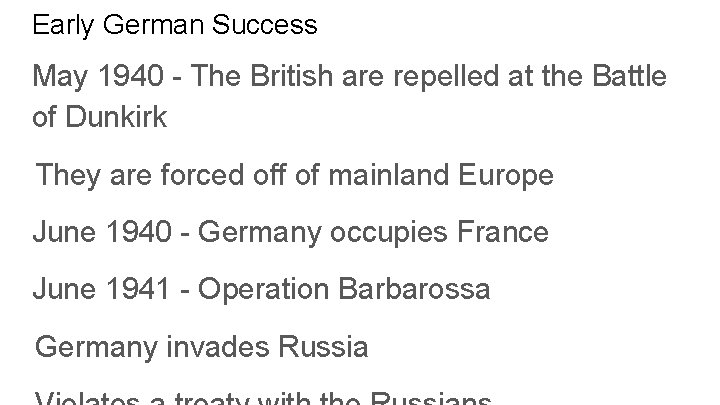Early World War II Causes Treaty of Versailles