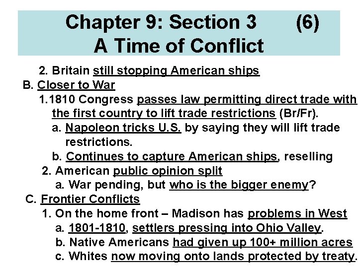 Chapter 9 Section 3 1 A Time of
