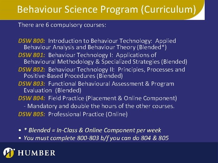 Behaviour Science Program Specializing in Applied Behaviour Analysis