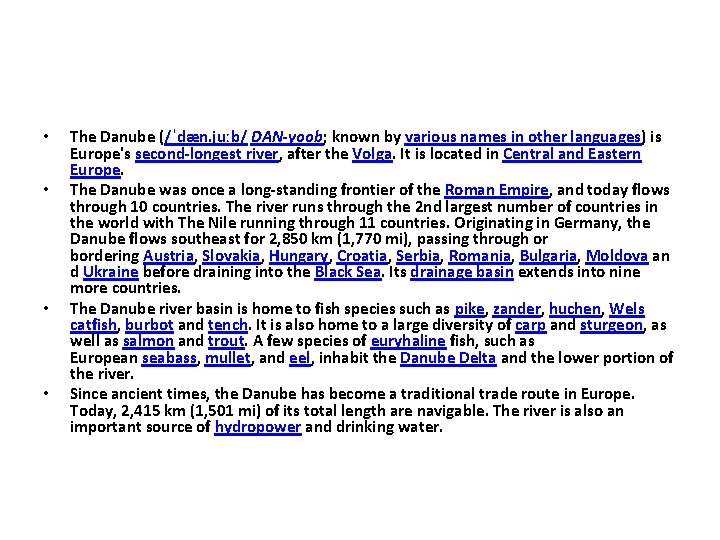 Rivers of Europe The physical features of Europe