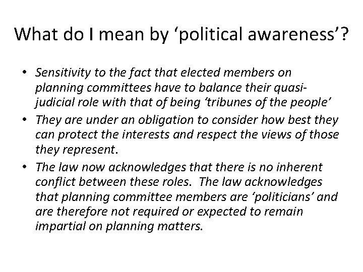 Planning and Politics Understanding Councillors and Achieving Better