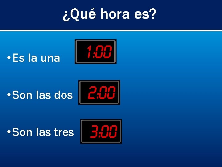 Captulo 1 La hora Telling Time in Spanish