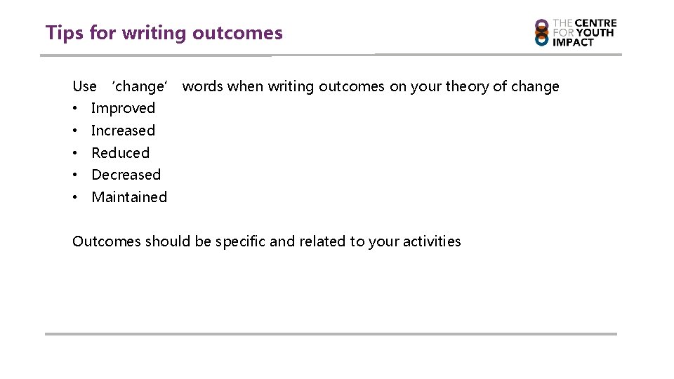 Theory of change toolbox The process 1 Get
