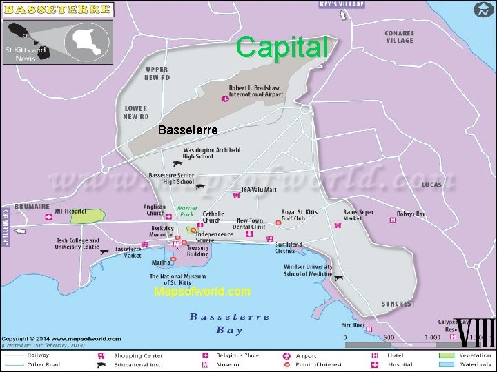 Federation of St Kitts and Nevis Continent Map