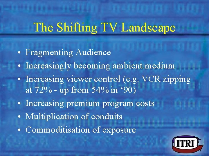 i TV Changes to Business Stategies and Public
