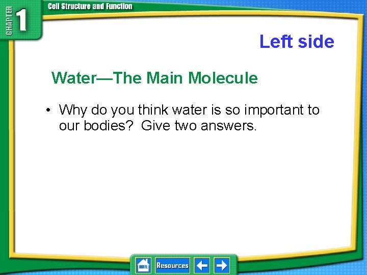 Chemistry of Life Chapter 1 Section 1 Vocabulary
