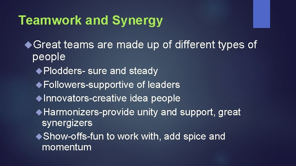 Habit 6 Synergize work together to achieve more