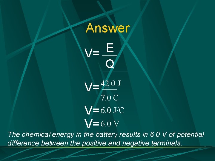 Potential Difference Batteries Three parts l l l