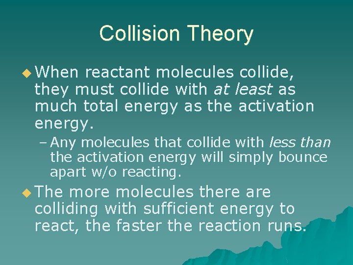 Reaction Rates Review u A chemical equation describes