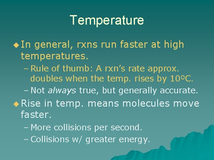 Reaction Rates Review u A chemical equation describes