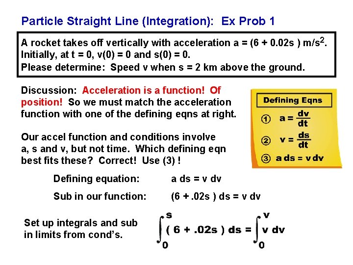 Particle Straight Line Integration Ex Prob 1 A