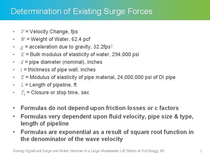 Solving Significant Surge and Water Hammer in a