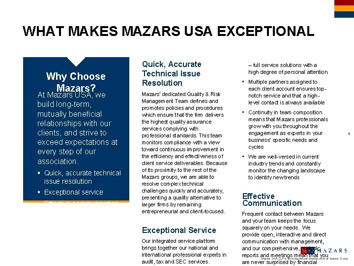 INTRODUCTION TO MAZARS USA LLP VENTURE FURTHER December