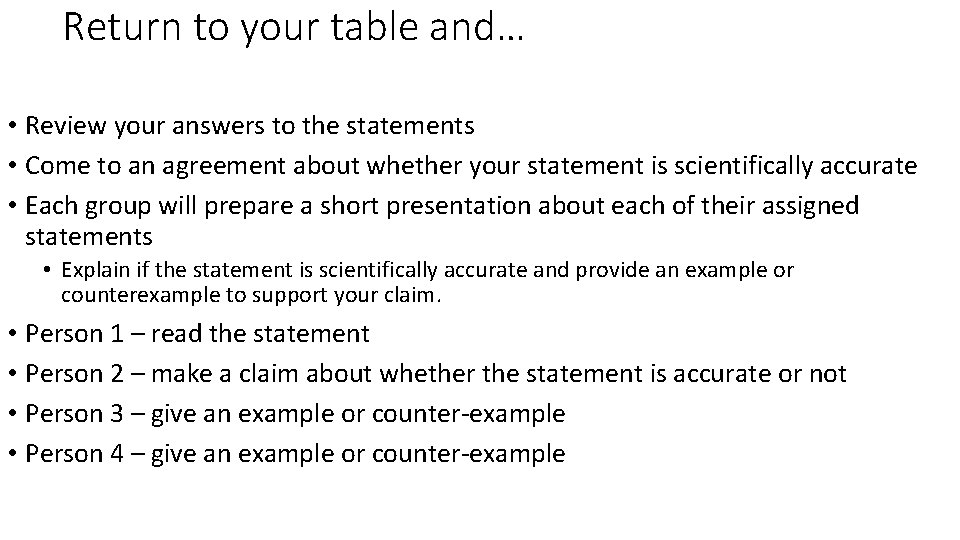 Welcome Back to Science Today Return and Go