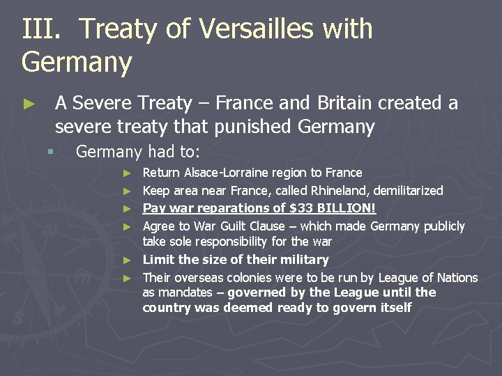 The End of World War I Fourteen Points