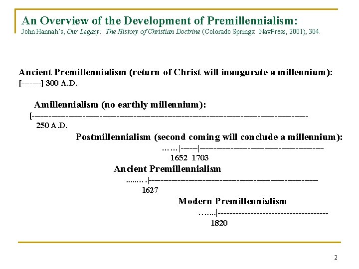 The History of Ancient Premillennialism Rise of Amillennialism