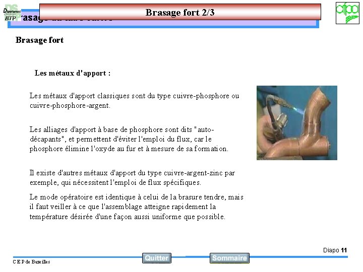 Brasage du tube cuivre TUBE CUIVRE Diapo 1