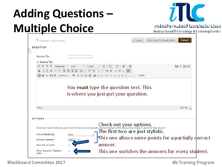 Creating Tests in Black Board IntermediateAdvanced Level 26