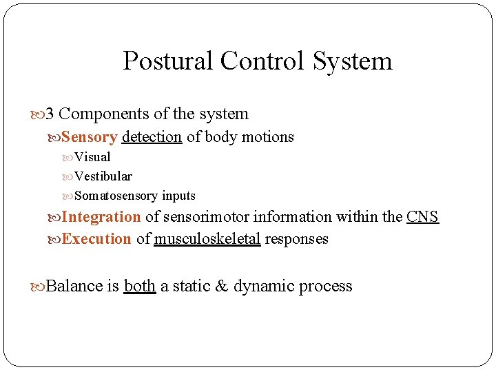 Balance lecture Postural Equilibrium Dr Afaf A M