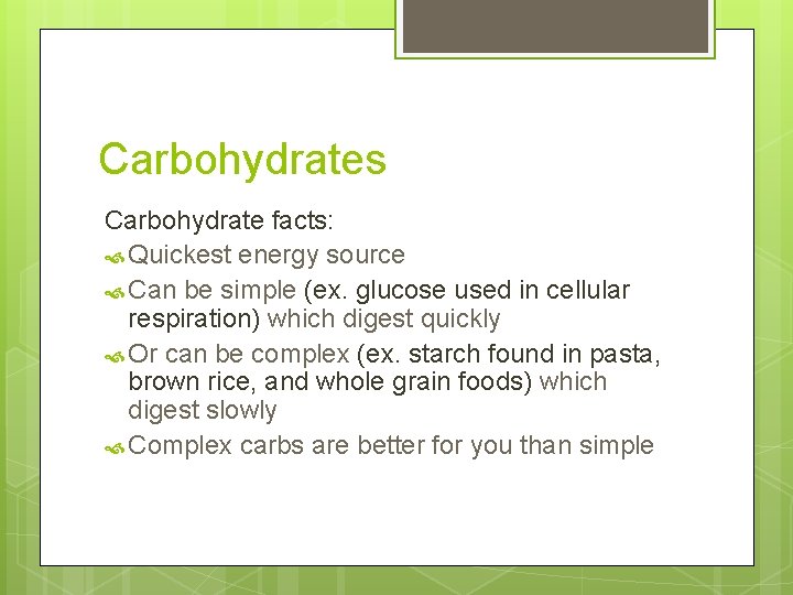 Science 8 Chapter 2 Food Groups and Nutrients
