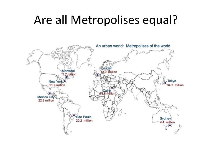 A Metropolis And its problems Definitions for this