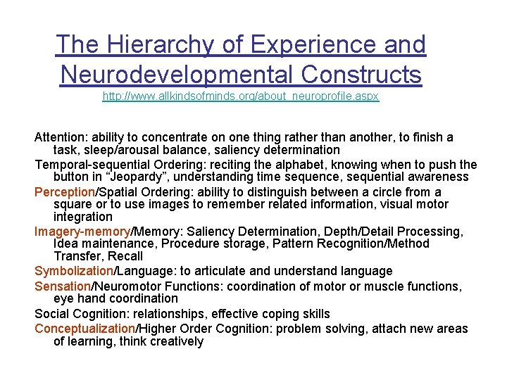 Hierarchy of Experience Johnson D J Myklebust H
