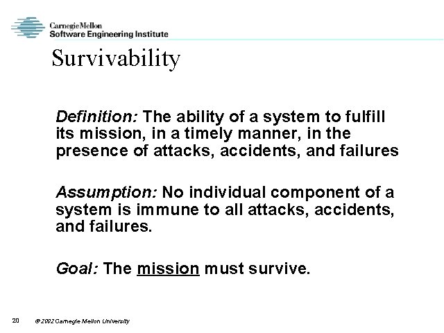 Overview of the CERTCC and the Survivable Systems